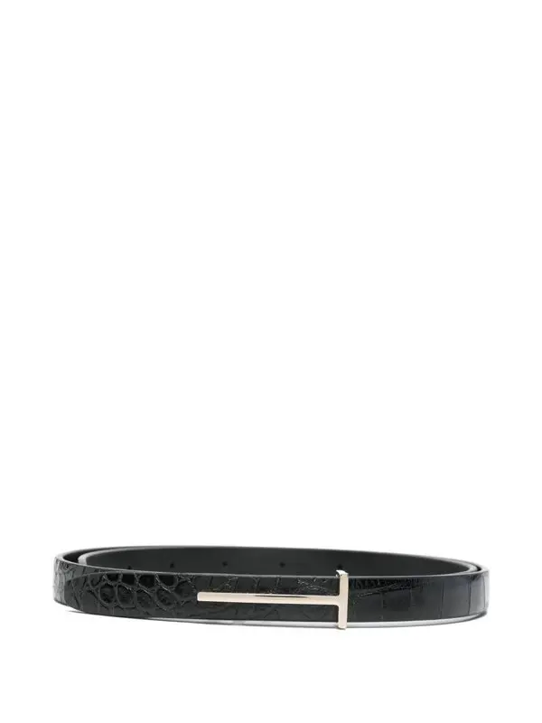 TOM FORD Leather Belt With T-buckle - Black