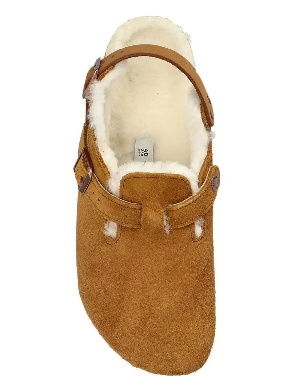 BIRKENSTOCK Tokio Shearling Suede Slippers - Brown