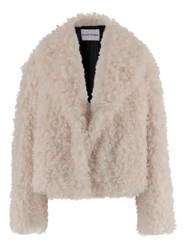 STAND STUDIO Smara Faux Fur Jacket - White