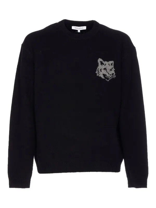 Maison Kitsuné Fox Head Wool Jumper - Black