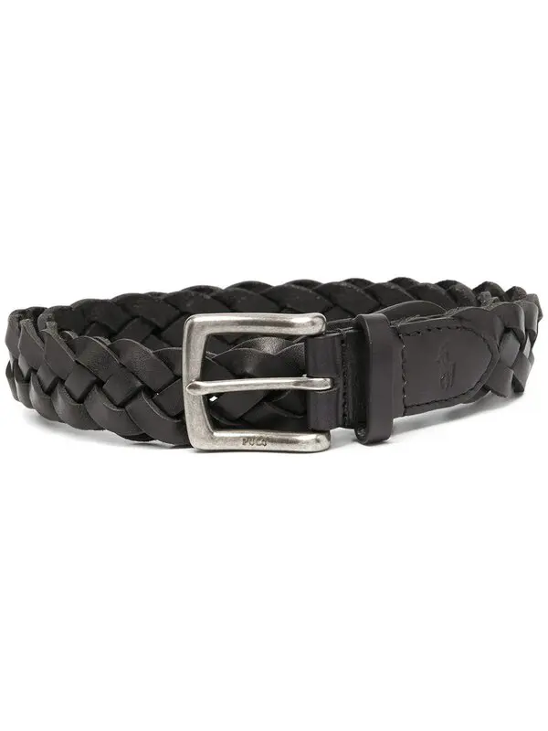 Polo Ralph Lauren Woven Leather Belt - Black