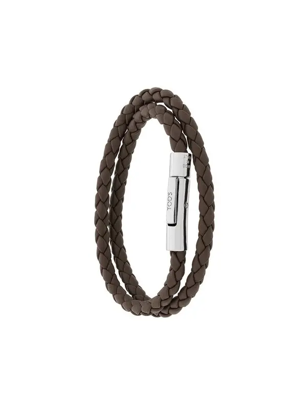 TOD'S Bracelet With Engraved Logo - Brown