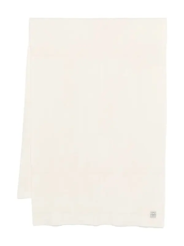 TOTEME Wool Monogram Scarf - White