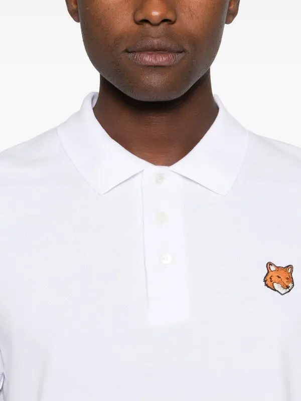 Maison Kitsuné Fox Head Cotton Polo Shirt - White
