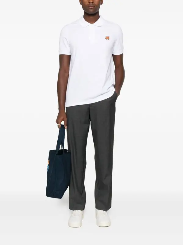 Maison Kitsuné Fox Head Cotton Polo Shirt - White
