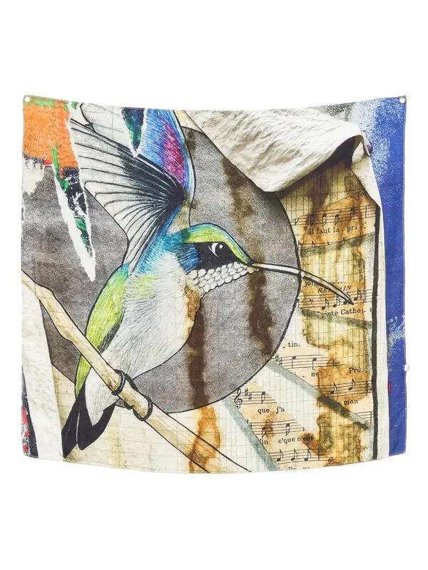 TALKING WALLS Printed Silk Foulard - Multi