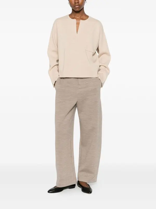 Max Mara Wool And Cotton Trousers - Beige