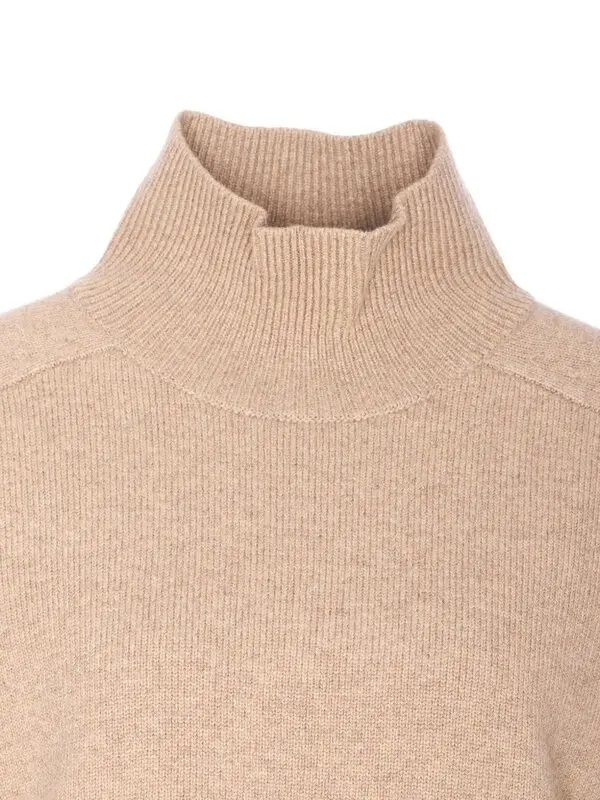 Tory Burch Wool Turtleneck Jumper - Beige