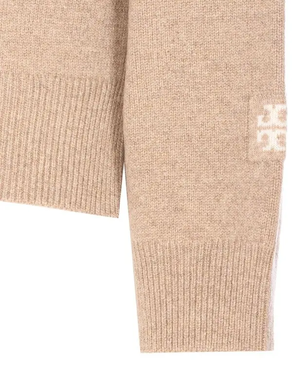 Tory Burch Wool Turtleneck Jumper - Beige