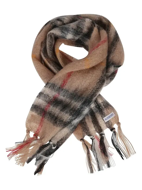 Burberry Check Print Scarf - Beige