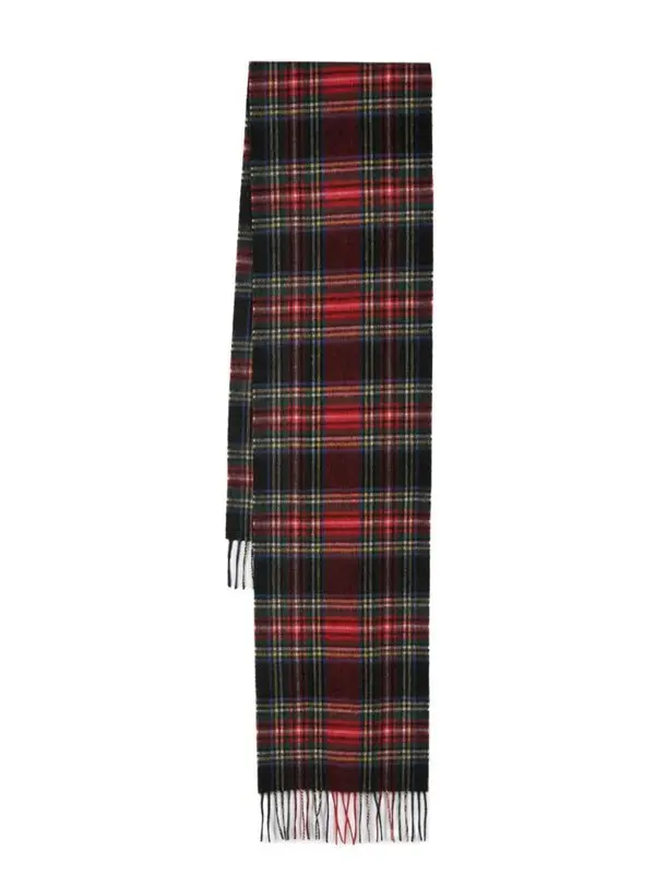 Barbour Tartan Wool And Cashmere Scarf - Red