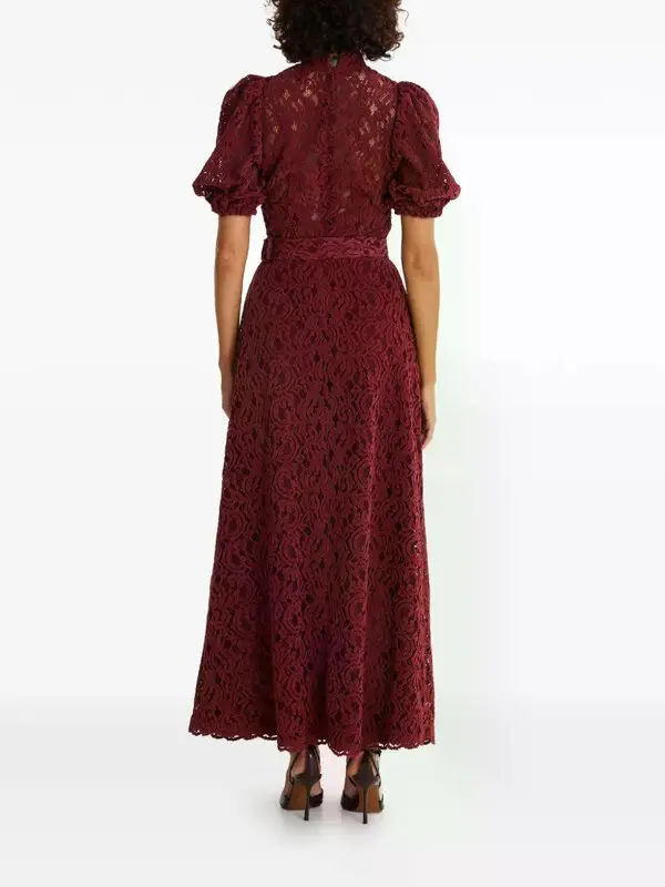 MOOS STUDIO Ruffled Lace Maxi Dress