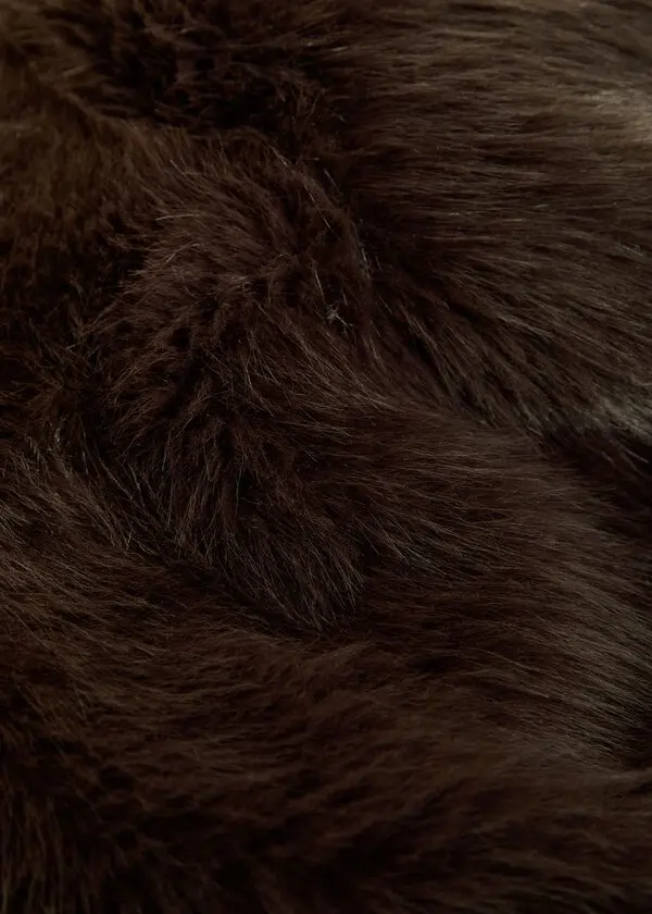 Staud Casimira Faux Fur Jacket - Brown