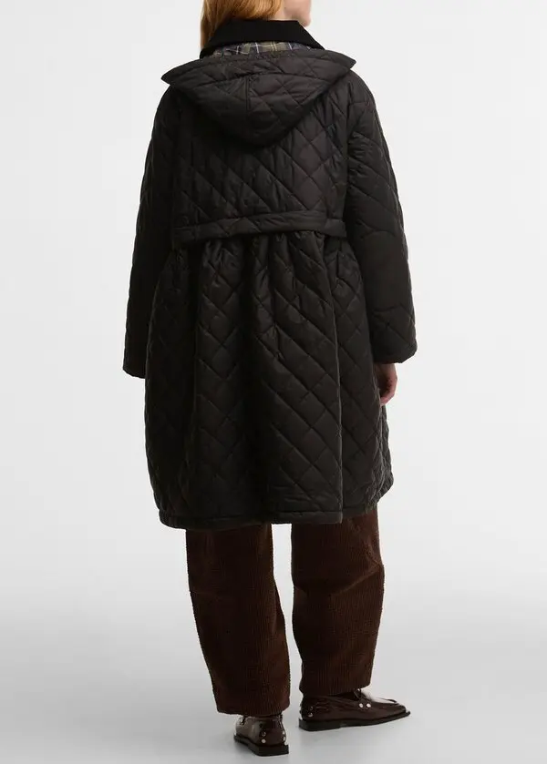 BARBOUR X GANNI Quilted Peplum Shell Coat