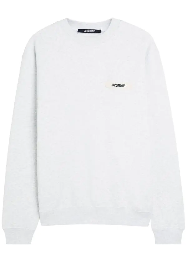 Jacquemus Le Sweatshirt Grosgrain Cotton Sweatshirt - Grey