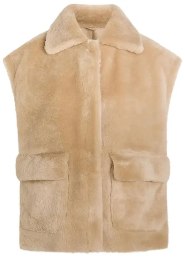 ARMA Edha Shearling Sleeveless Jacket