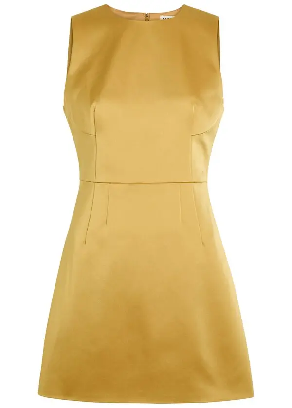 slim fit dress slacks Embellished A-Line Mini Dress in Gold - 4 / Regular main image 0