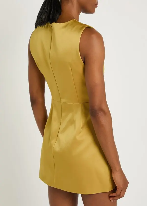Staud Garden Satin Mini Dress - Yellow | Editorialist