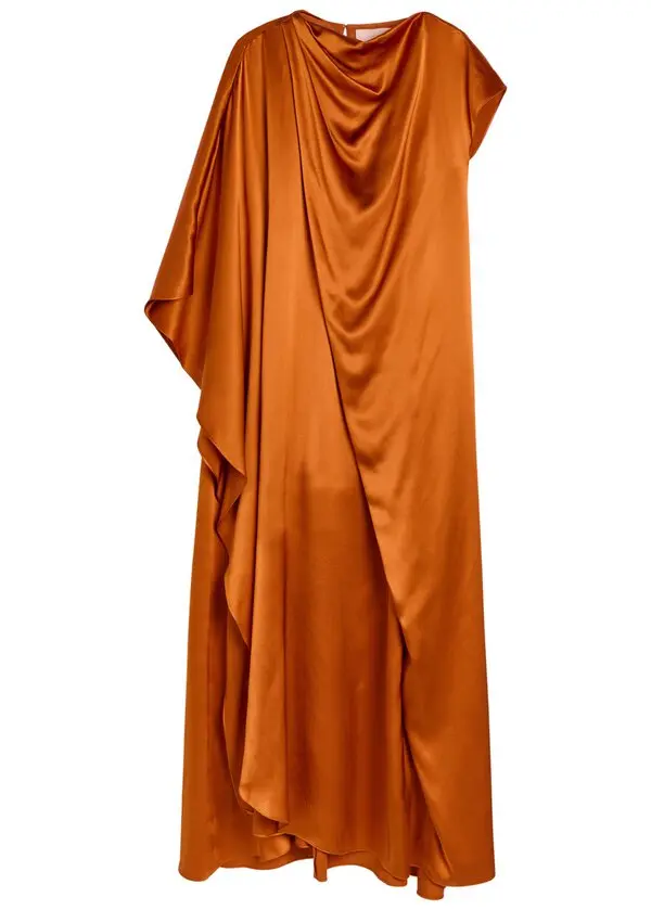 ROKSANDA Hiba Asymmetric Draped Maxi Dress - Orange