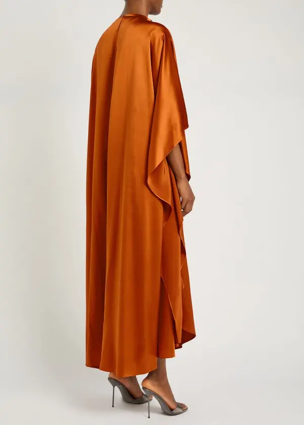 roksanda orange dress Roksanda Hiba Asymmetric Draped Maxi Dress