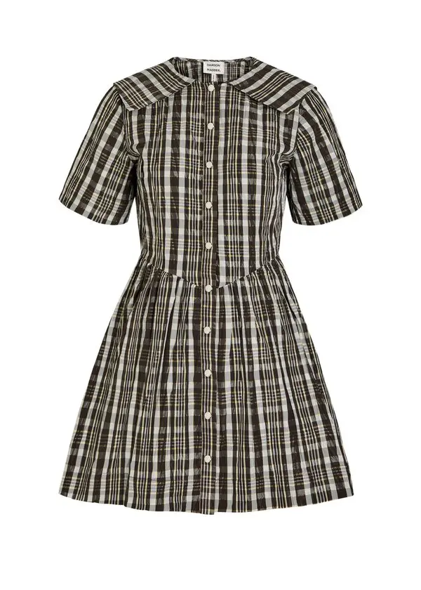 DAMSON MADDER Checked Taffeta Mini Dress - Multicoloured