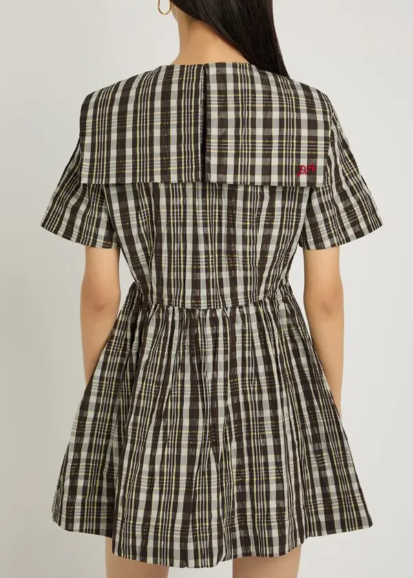 DAMSON MADDER Checked Taffeta Mini Dress - Multicoloured