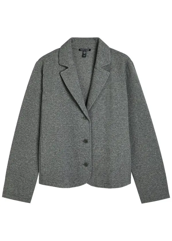 Eileen Fisher Notch Textured Cotton-blend Jacket