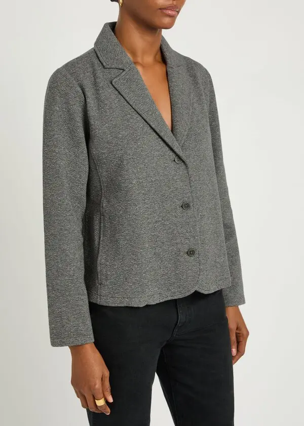 Eileen Fisher Notch Textured Cotton-blend Jacket
