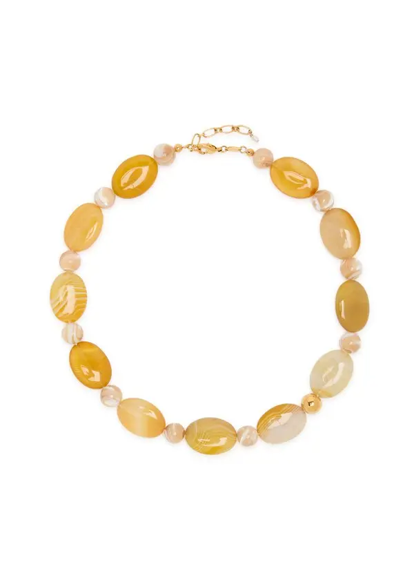 Anni Lu 18kt Gold-plated Beaded Necklace - Orange
