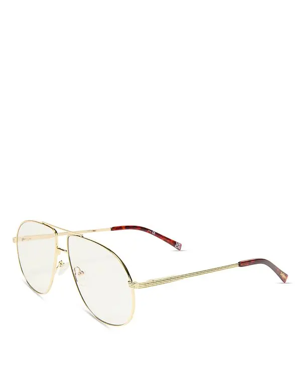 Le Specs Schmaltzy Aviator Blue Light Glasses - Gold