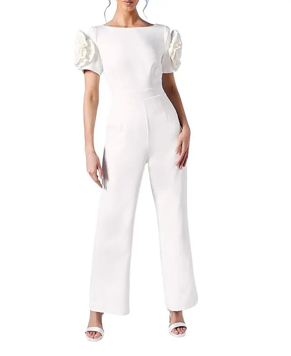 Coast 3d Flower Shoulder Jumpsuit - Ivory