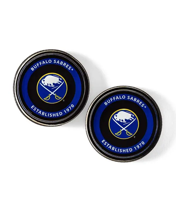 UNCOMMON GOODS Nhl Puck Shaped Glass Coaster, Set Of 2 - Buffalo Sabres