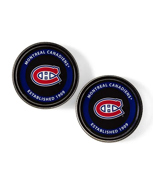 UNCOMMON GOODS Nhl Puck Shaped Glass Coaster, Set Of 2 - Montreal Canadiens