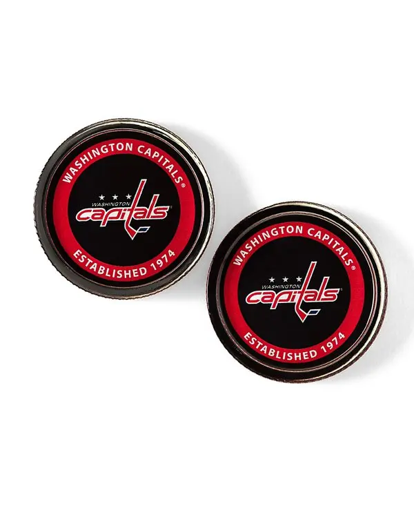 UNCOMMON GOODS Nhl Puck Shaped Glass Coaster, Set Of 2 - Washington Capitals