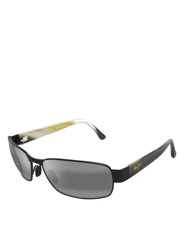 Maui Jim Black Coral Rectangular Sunglasses - Black/gray Mirrored Gradient