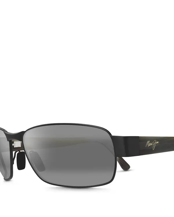 Maui Jim Black Coral Rectangular Sunglasses - Black/gray Mirrored Gradient