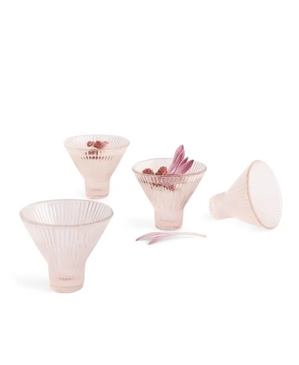 THE COLLECTIVE HOME Pressed Pink Martini Glasses, Set Of 4