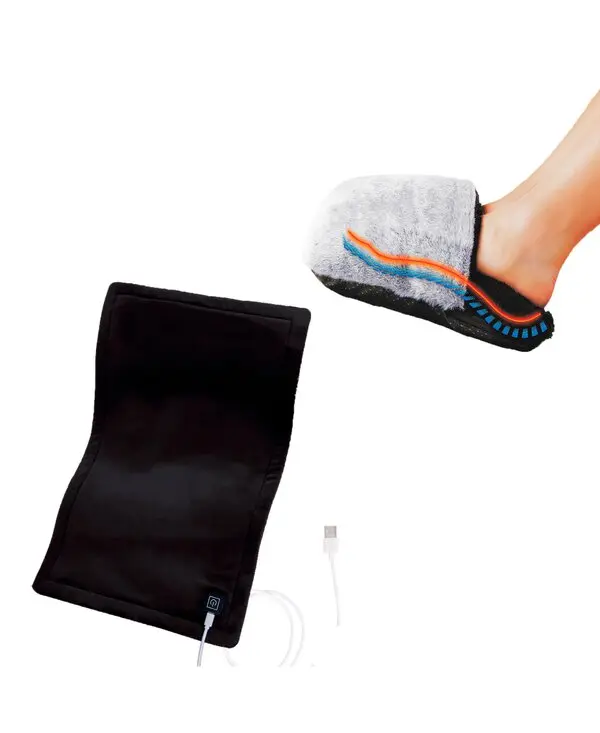 PURSONIC Ultimate Heat & Relaxation Duo: Foot Warmer + Xl Heating Pad Bundle - Black