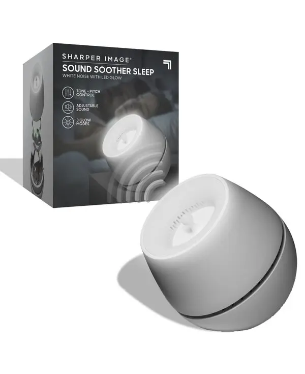 SHARPER IMAGE Sound Soother Noise Machine With Led Glow - White