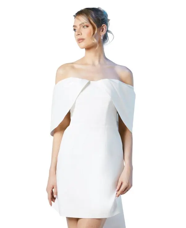 Coast Statement Bardot Mini Bridal Dress