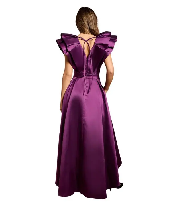 Coast Frill Sleeve V-neck Midi Dress - Purple