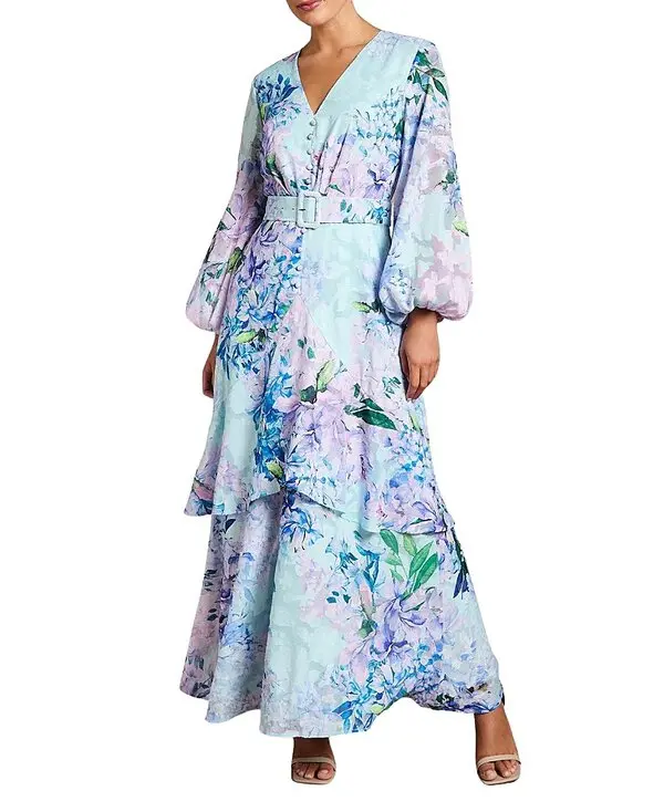 Coast Long Sleeve Chiffon Belted Maxi Dress