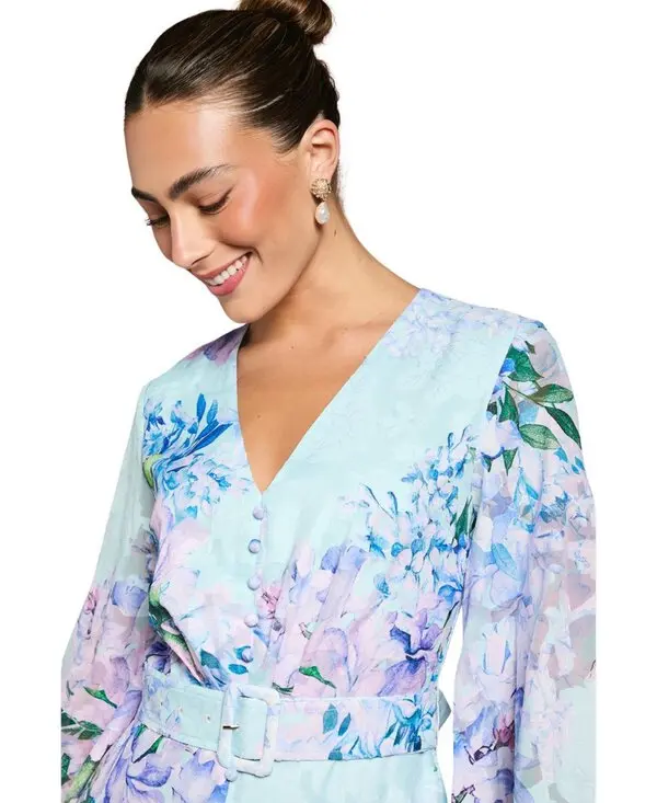 Coast Long Sleeve Chiffon Belted Maxi Dress