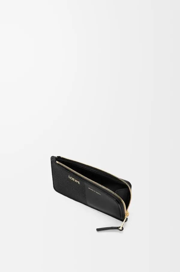 Loewe Coin Cardholder In Smooth And Grained Leather Skin - Black
