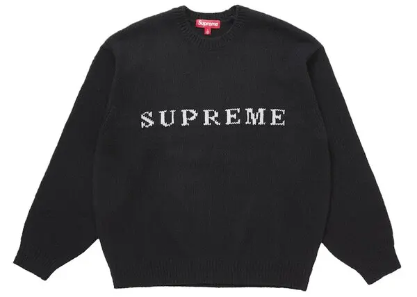 Supreme Contrast Logo Sweater - Black