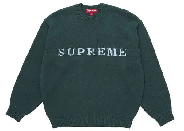 Supreme Contrast Logo Sweater - Pine