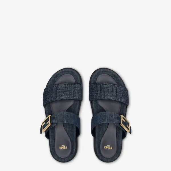 Fendi Ff Tube Double-band Flat Slides