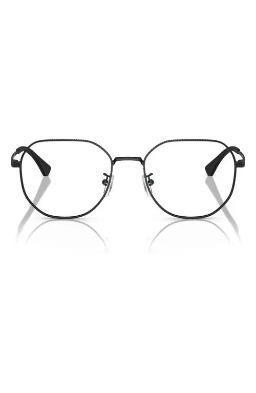 Emporio Armani 54mm Round Frame Optical Glasses - Matte Black/demo Lens