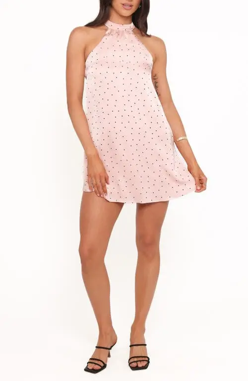 PETAL & PUP Polka Dot Halter Mini Dress - Pink Polka Dot