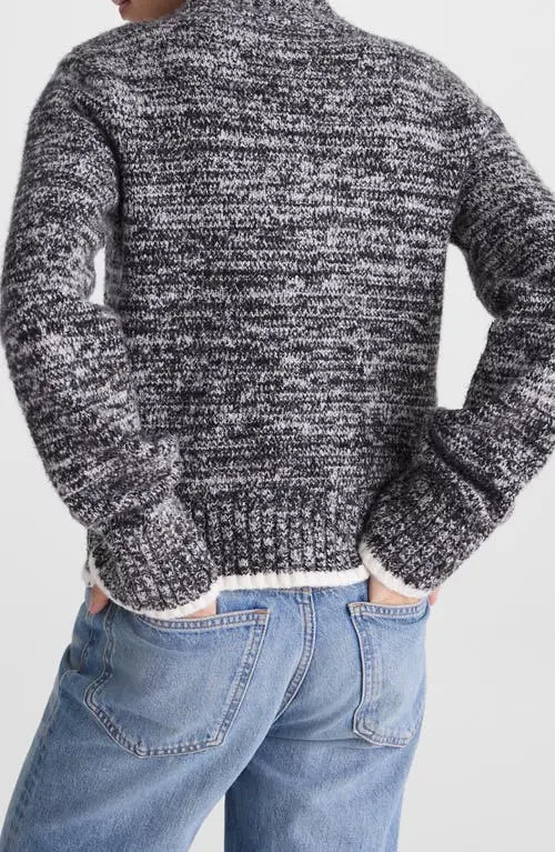 Madewell Marled Mock Neck Cotton-blend Sweater